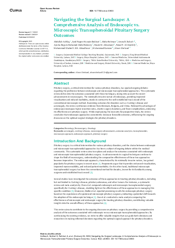 (PDF) Navigating the Surgical Landscape: A Comprehensive Analysis of ...