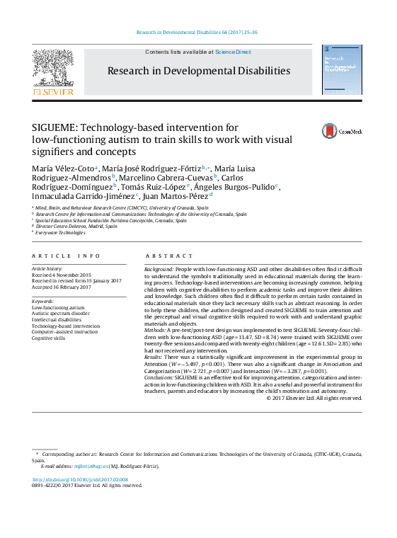 (PDF) SIGUEME: Technology-based intervention for low-functioning autism ...