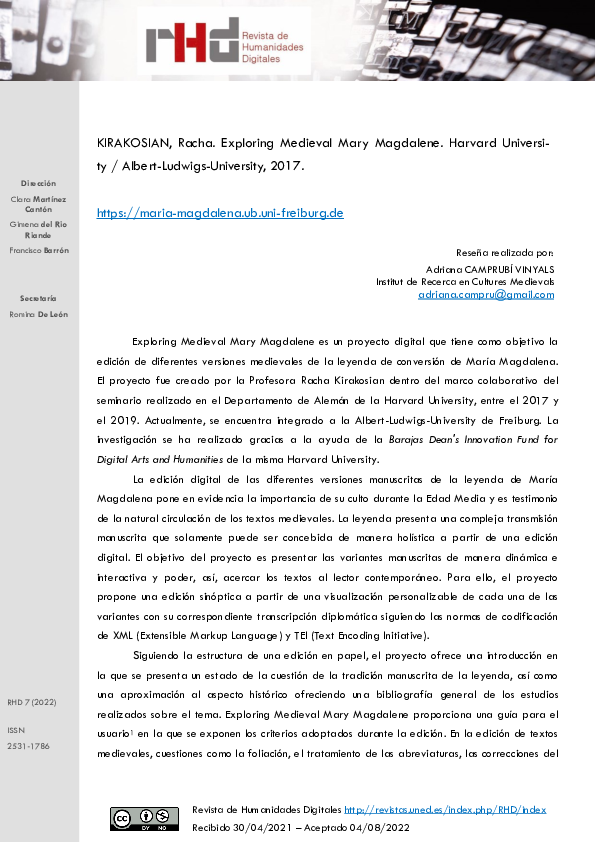 (PDF) Exploring Medieval Mary Magdalene