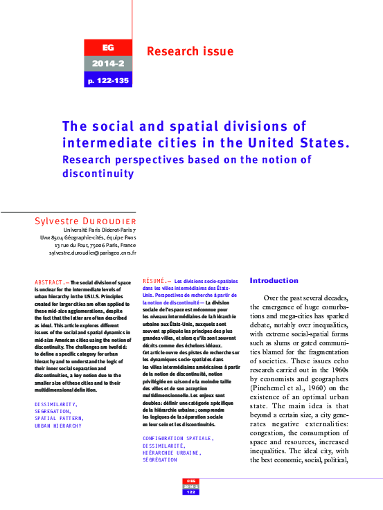 (PDF) The Social and Spatial Divisions of Intermediate Cities in the ...