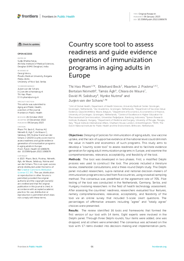 (PDF) Country score tool to assess readiness and guide evidence ...