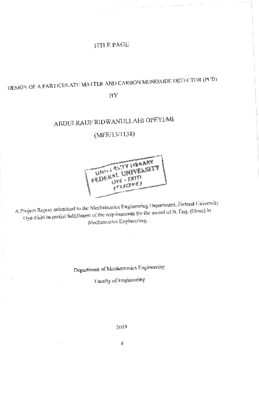 (PDF) Design of a Particular Matter and Carbon Monoxide Detector (PCD)