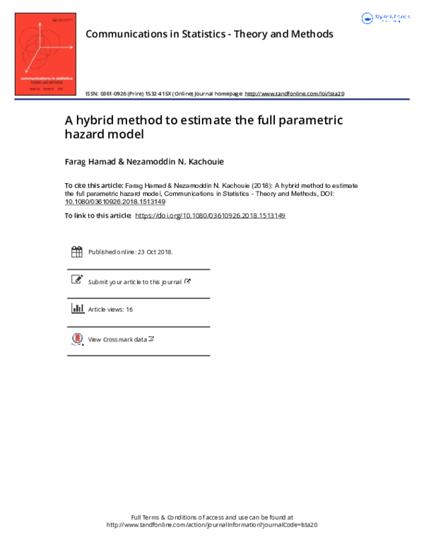 (PDF) A hybrid method to estimate the full parametric hazard model