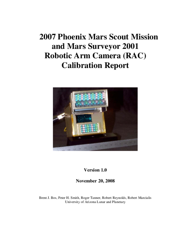 (PDF) 2007 Phoenix Mars Scout Mission and Mars Surveyor 2001 Robotic ...