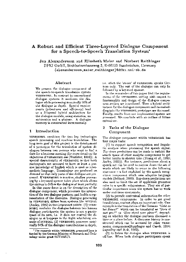 (PDF) A robust and efficient three-layered dialogue component for a speech-to-speech translation ...