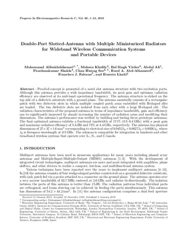 (PDF) Double-Port Slotted-Antenna with Multiple Miniaturized Radiators ...