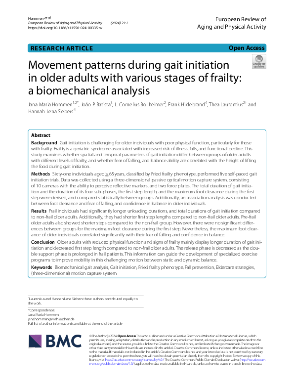 (PDF) Movement patterns during gait initiation in older adults with various stages of frailty: a ...