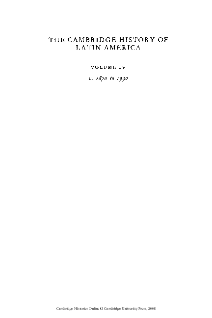 (PDF) THE CAMBRIDGE HISTORY OF LATIN AMERICA 1870-1930