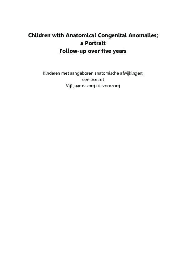 (PDF) Children with Anatomical Congenital Anomalies; a Portrait Follow ...