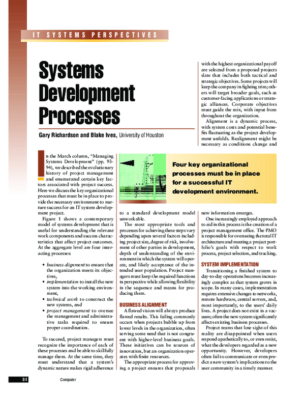 (PDF) Systems development processes