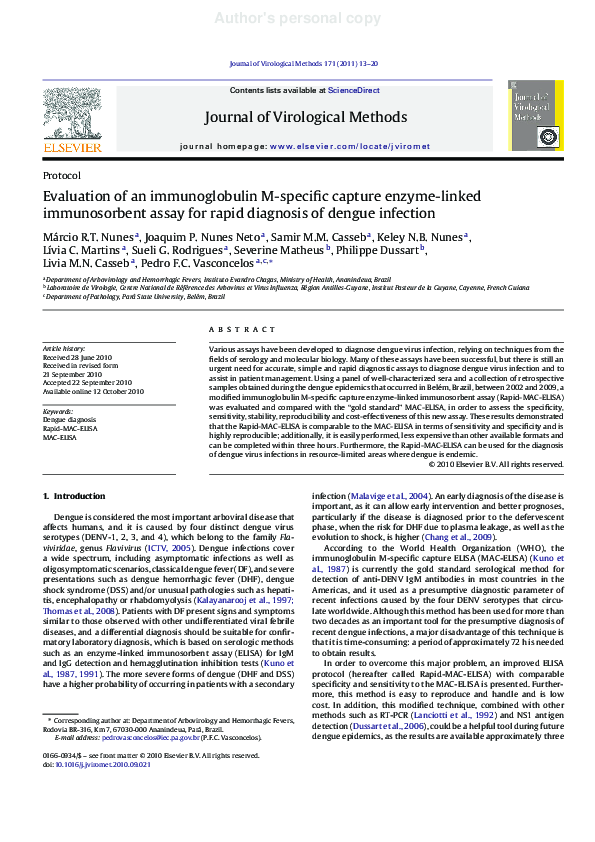 (PDF) Rapid-MAC-ELISA: A New Tool for Dengue Diagnosis