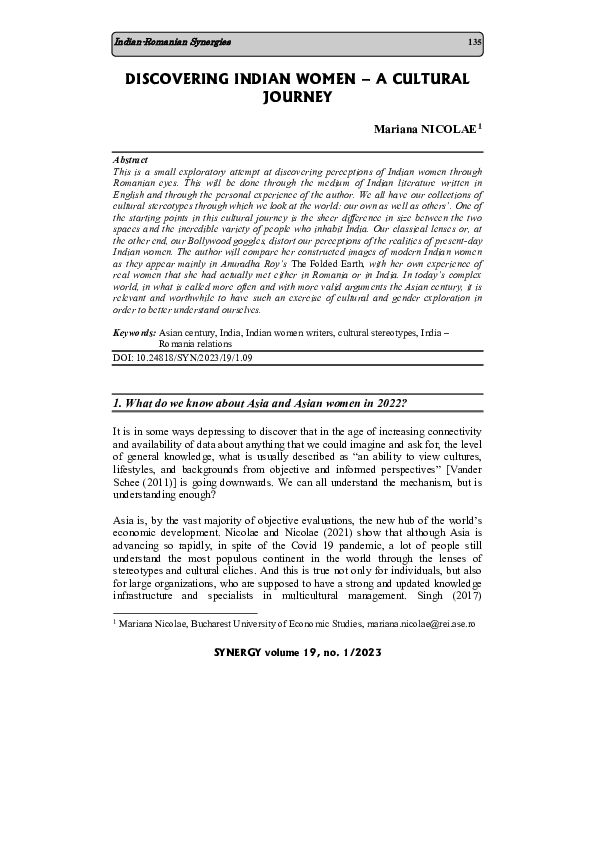 (PDF) Discovering Indian Women – a Cultural Journey
