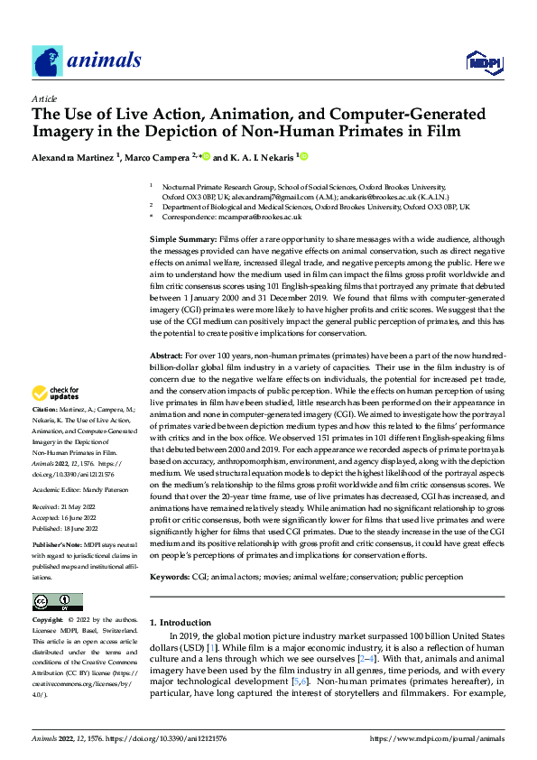 (PDF) The Use of Live Action, Animation, and Computer-Generated Imagery ...