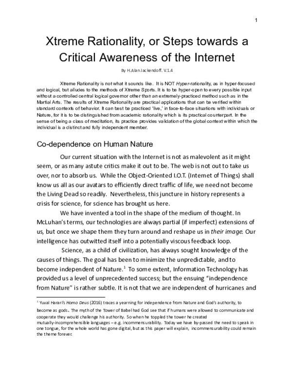 (PDF) Steps towards a Critical Awareness of the Internet