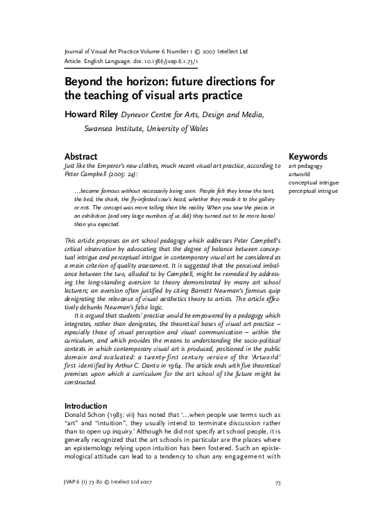 (PDF) Beyond the horizon: future directions for the teaching of visual ...