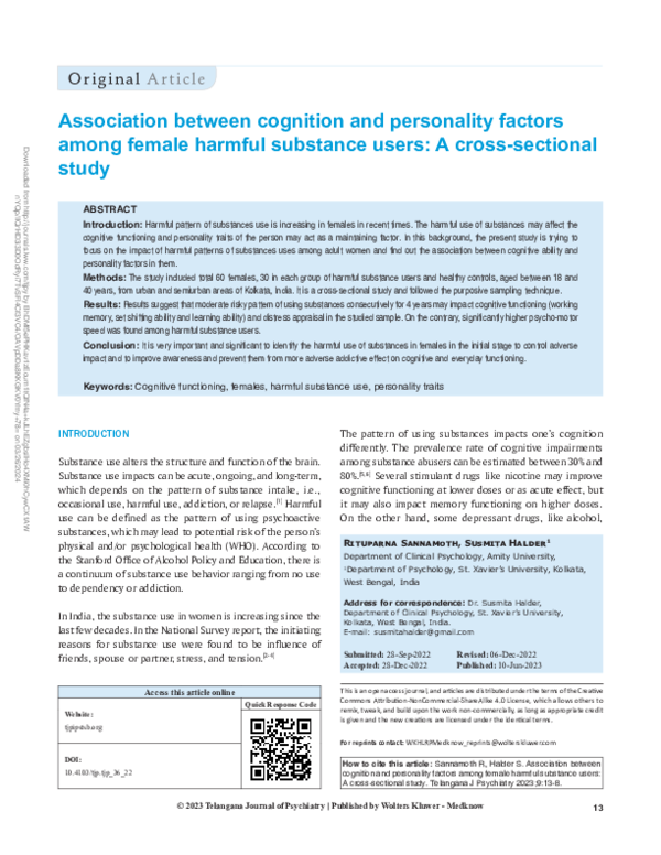 (PDF) Association between cognition and personality.