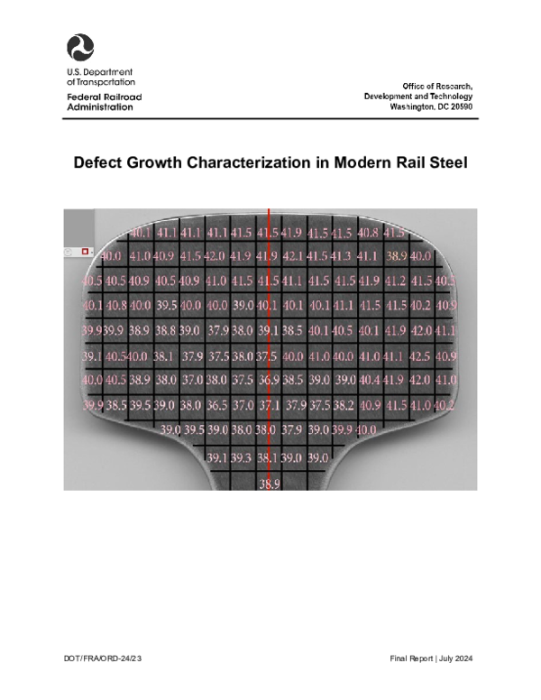 (PDF) Defect Growth Characterization in Modern Rail Steel - Phase I ...