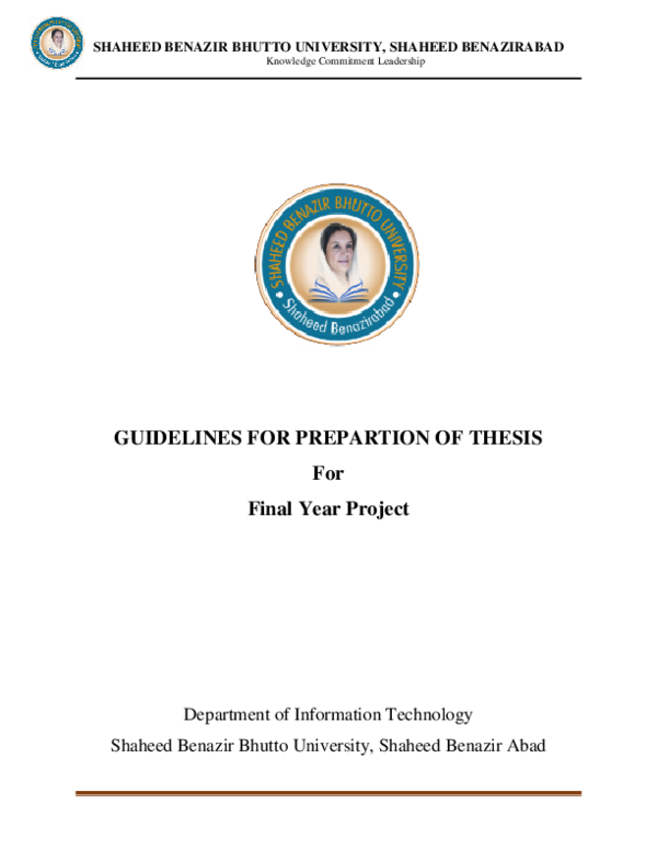 (PDF) GUIDELINES FOR PREPARTION OF THESIS