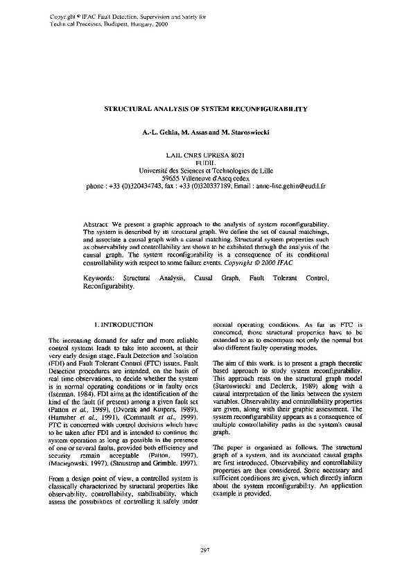 (PDF) Structural Analysis of System Reconfigurability