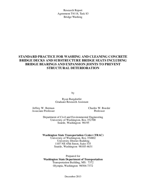 (PDF) Standard Practice for Washing and Cleaning Concrete Bridge Decks ...