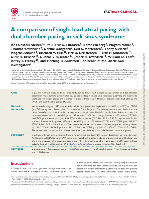 (PDF) A comparison of single-lead atrial pacing with dual-chamber ...