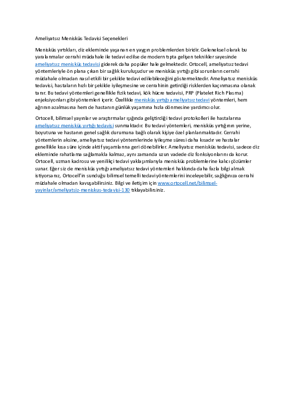 (PDF) Ameliyatsiz Meniskus Tedavisi Secenekleri | ameliyatsiz meniskus - Academia.edu