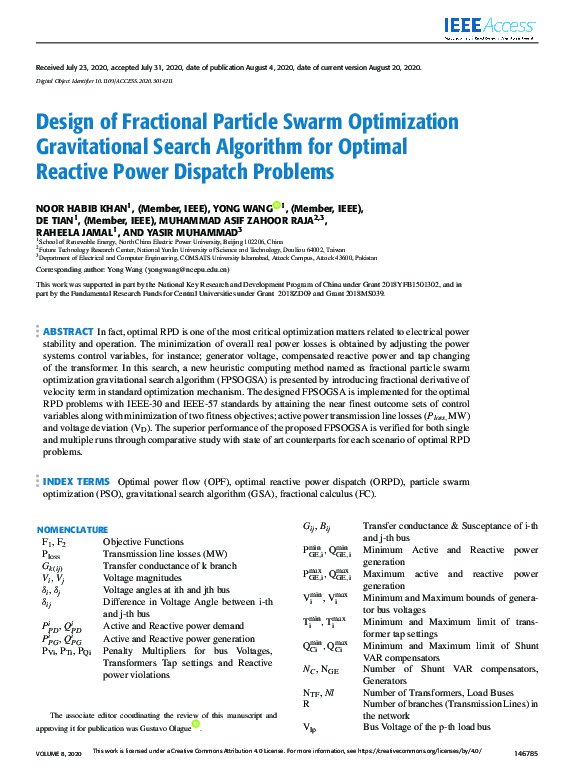 (PDF) Design of Fractional Particle Swarm Optimization Gravitational Search Algorithm for ...