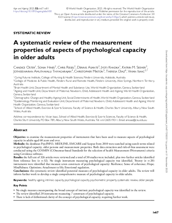 (PDF) A systematic review of the measurement properties of aspects of ...