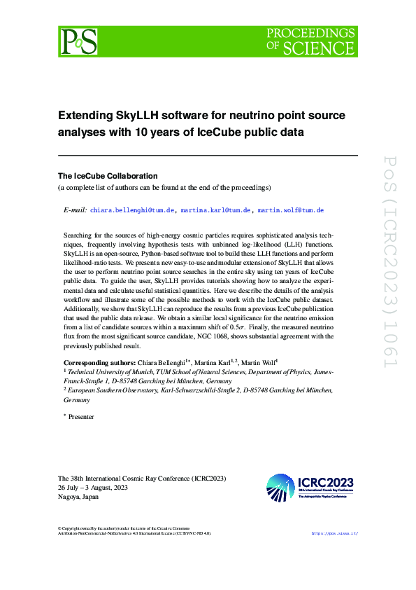 (PDF) Extending SkyLLH software for neutrino point source analyses with 10 years of IceCube ...