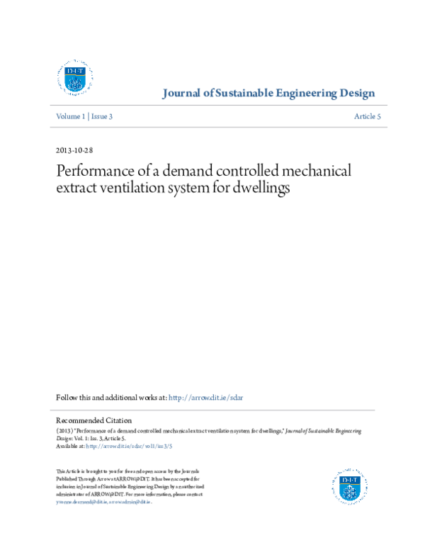 (PDF) Performance of a demand controlled mechanical extract ventilation system for dwellings ...