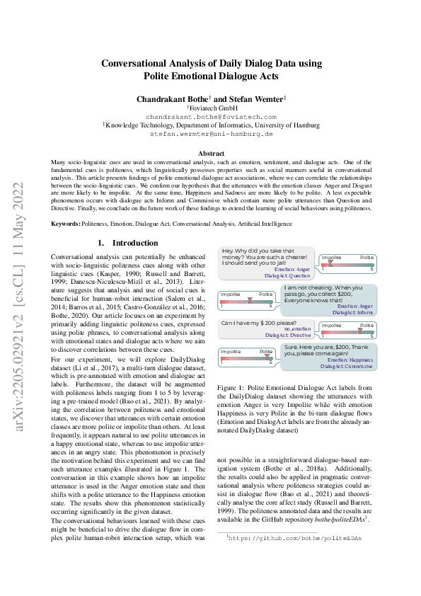 (PDF) Conversational Analysis of Daily Dialog Data using Polite ...