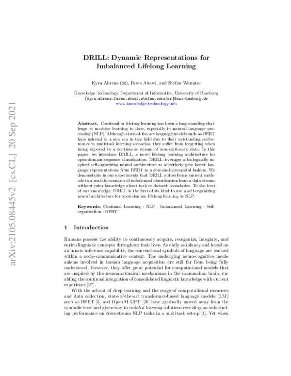 (PDF) DRILL: Dynamic Representations for Imbalanced Lifelong Learning