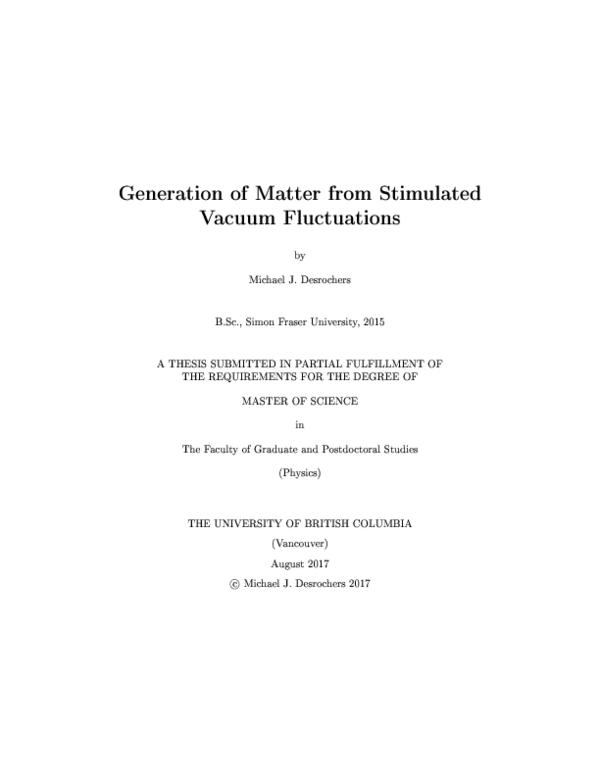 (PDF) Generation of matter from stimulated vacuum fluctuations ...