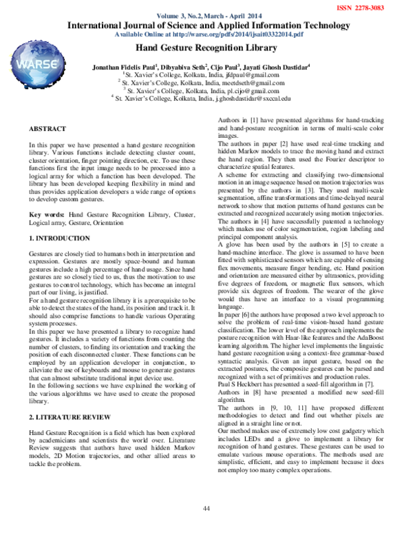 (PDF) Hand Gesture Recognition Library