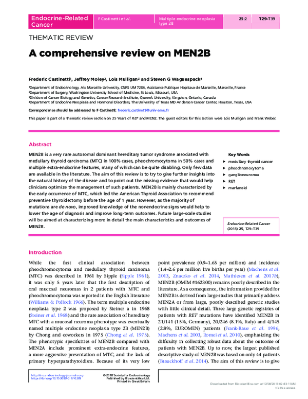 (PDF) A comprehensive review on MEN2B