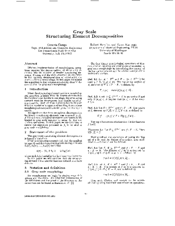 (PDF) Gray-scale structuring element decomposition