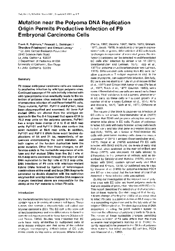(PDF) Mutation near the polyoma DNA replication origin permits ...