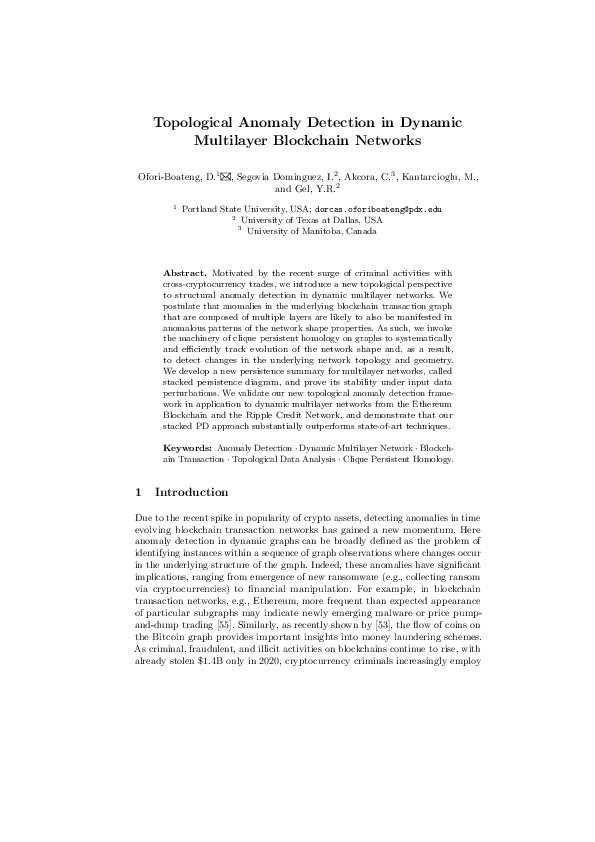(PDF) Topological Anomaly Detection in Dynamic Multilayer Blockchain Networks