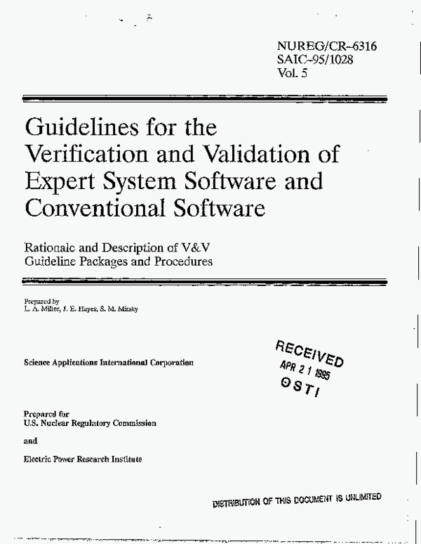 (PDF) Guidelines for the verification and validation of expert system ...