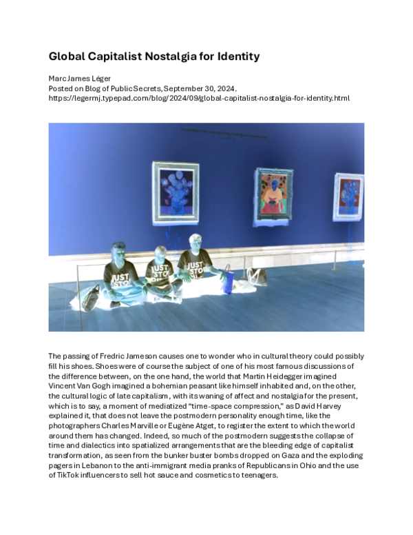 (PDF) Global Capitalist Nostalgia for Identity