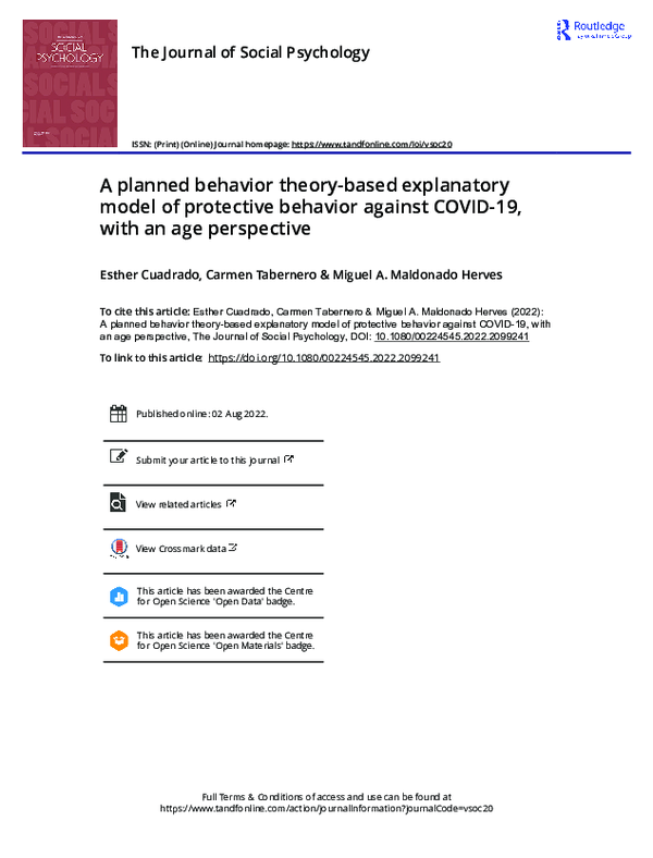 (PDF) A planned behavior theory-based explanatory model of protective ...