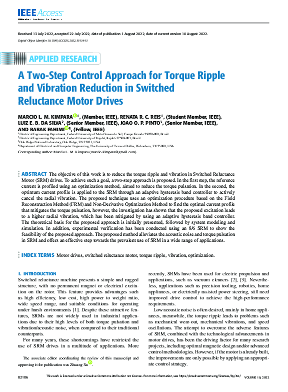 (PDF) A Two-Step Control Approach for Torque Ripple and Vibration ...
