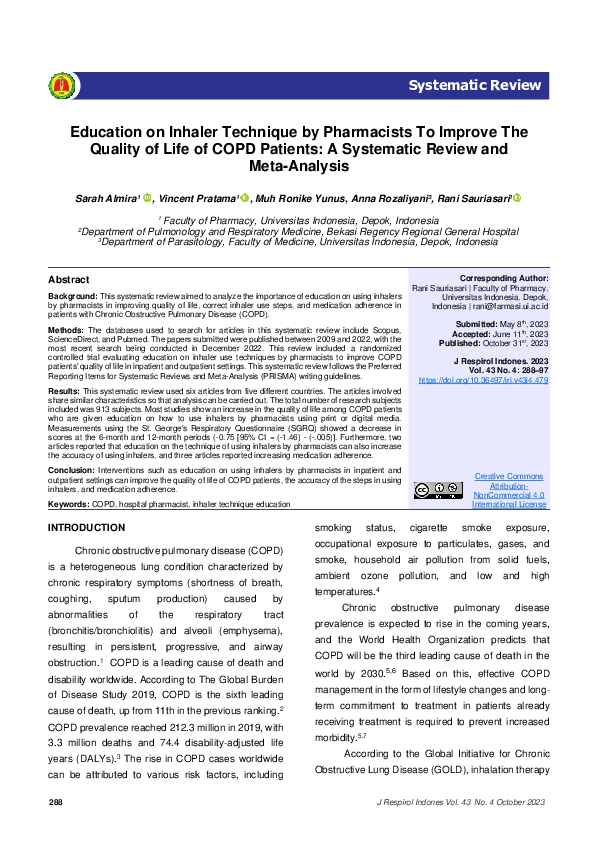 (PDF) Education on Inhaler Technique by Pharmacists To Improve The ...