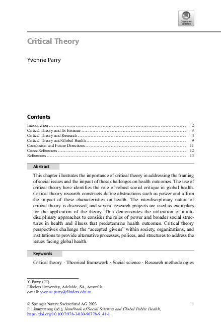 (PDF) Critical Theory