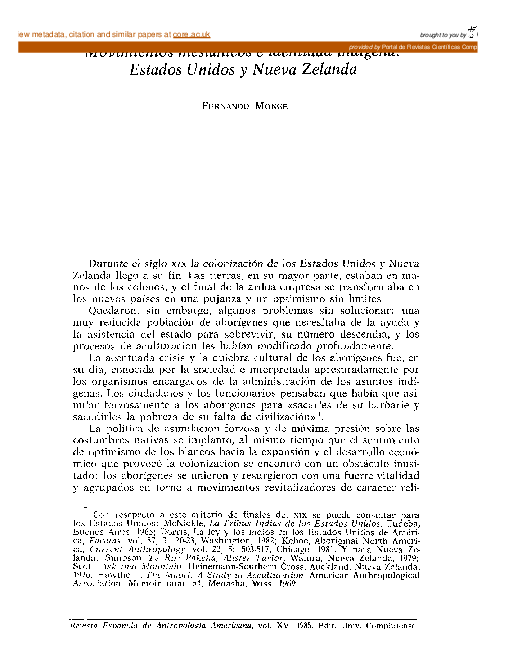 (PDF) Movimientos mesiánicos e identidad indígena: Estados Unidos y ...