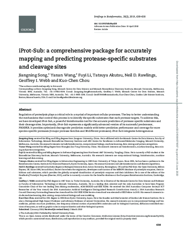 (PDF) iProt-Sub: a comprehensive package for accurately mapping and ...
