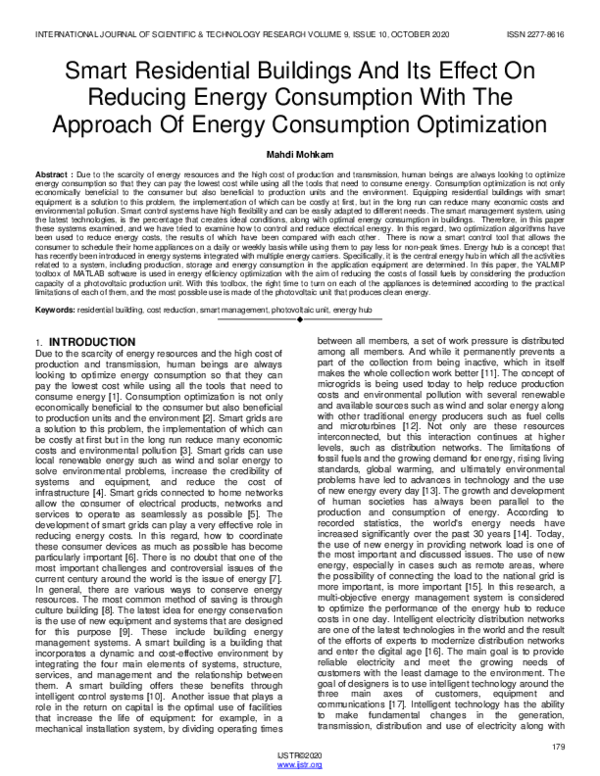 (PDF) Smart Residential Buildings And Its Effect On Reducing Energy Consumption With The ...
