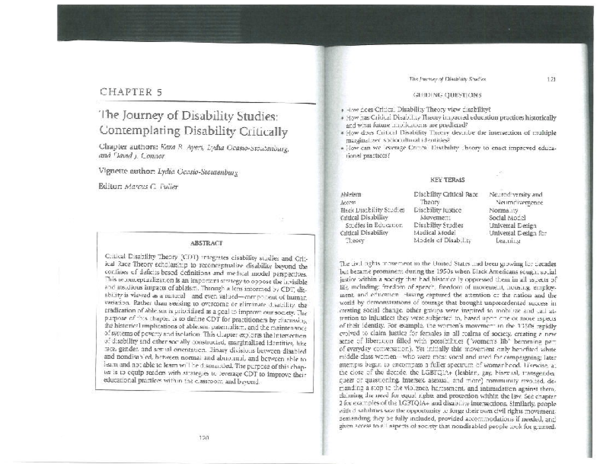 (PDF) The Journey of Disability Studies: Contemplating Disability ...