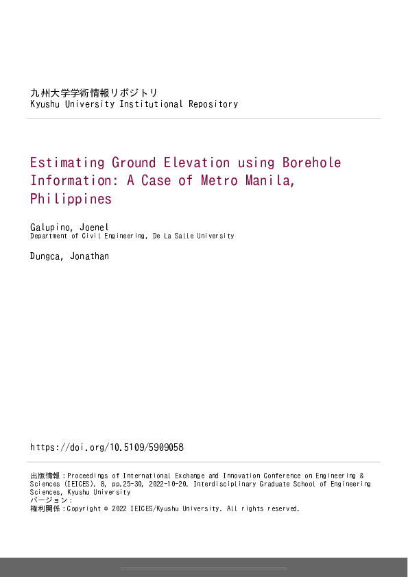 (PDF) Estimating Ground Elevation using Borehole Information: A Case of ...