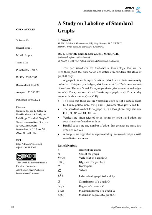 (PDF) A Study on Labeling of Standard Graphs